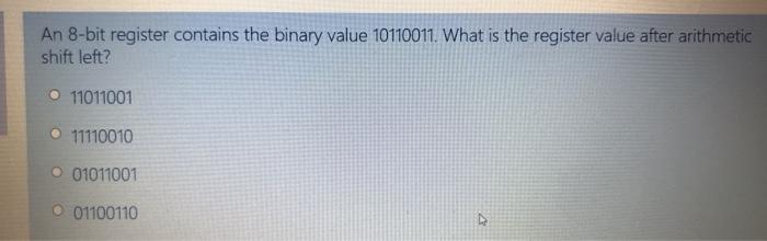 Solved An 8-bit register contains the binary value 10110011. | Chegg.com