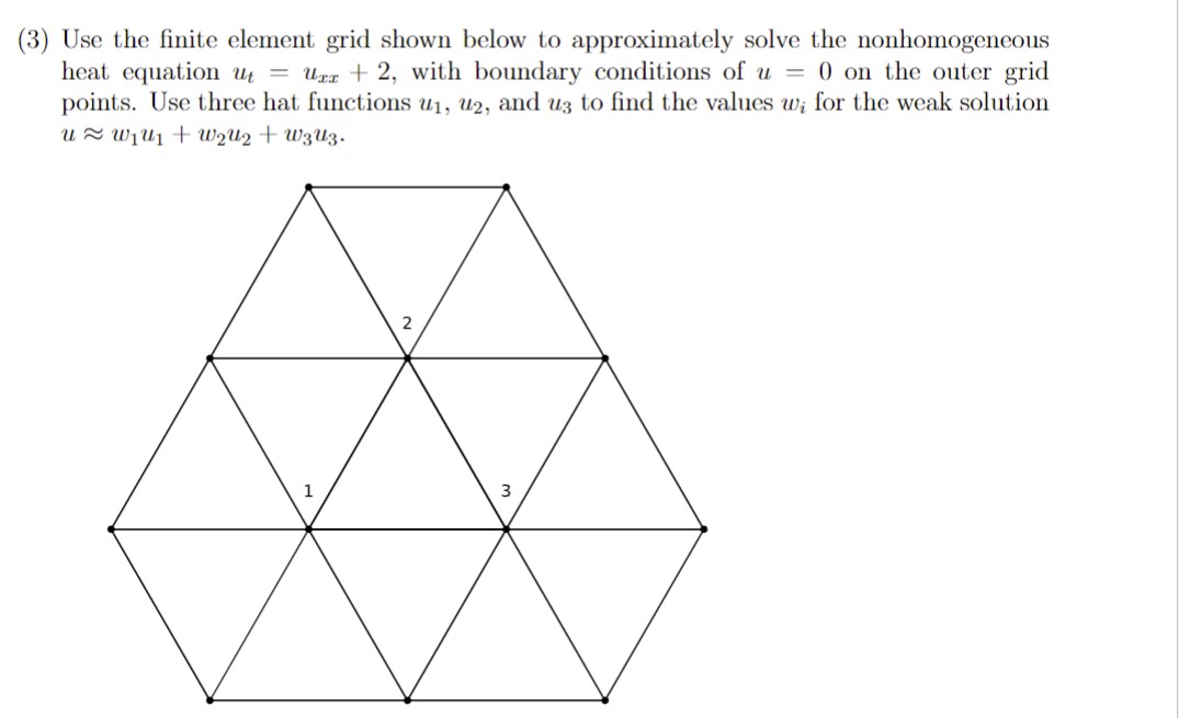 Solved (3) ﻿Use the finite element grid shown below to | Chegg.com