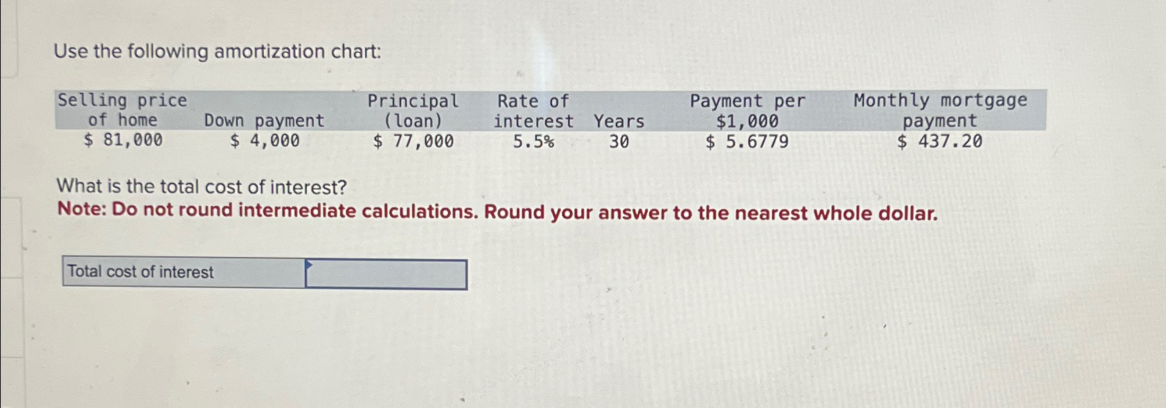 Solved Use the following amortization | Chegg.com