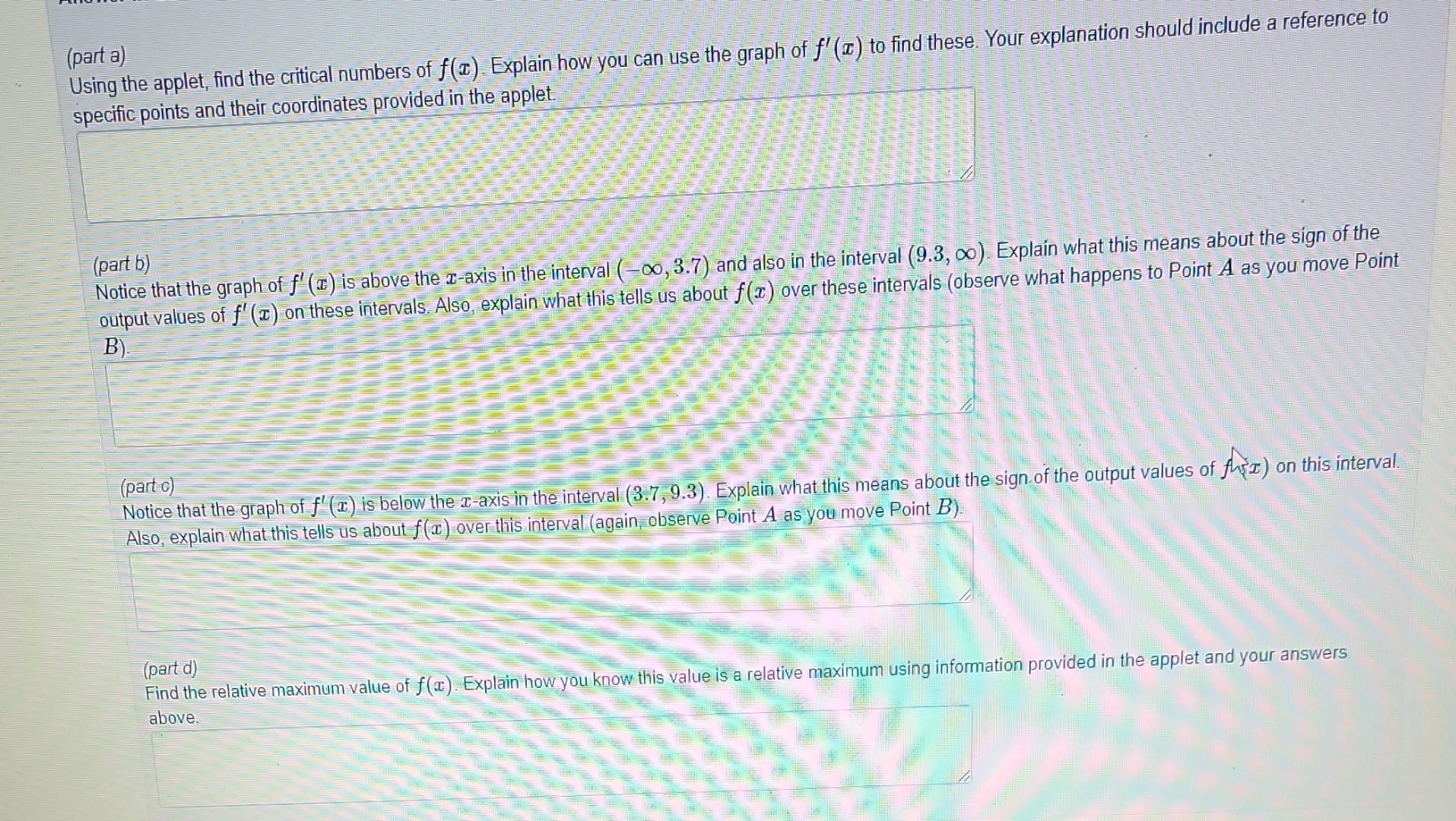 Solved The applet above shows the graph of the derivative, | Chegg.com