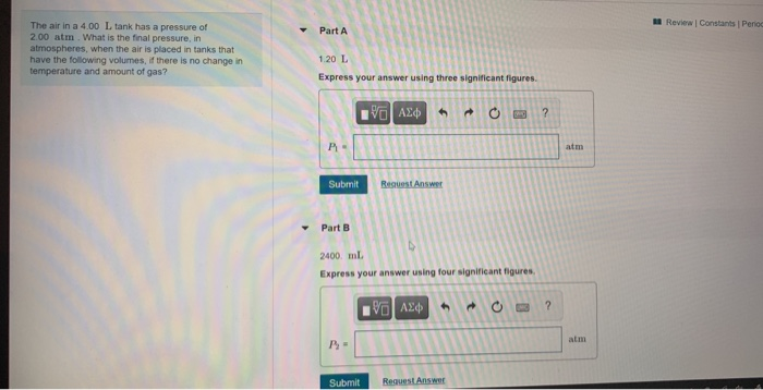 Solved Review Constants Period Part A The air in a 4.00 L | Chegg.com