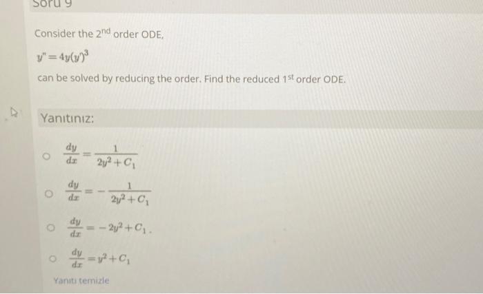 Solved Consider the 2nd order ODE, yn=4y(y3)3 can be solved | Chegg.com