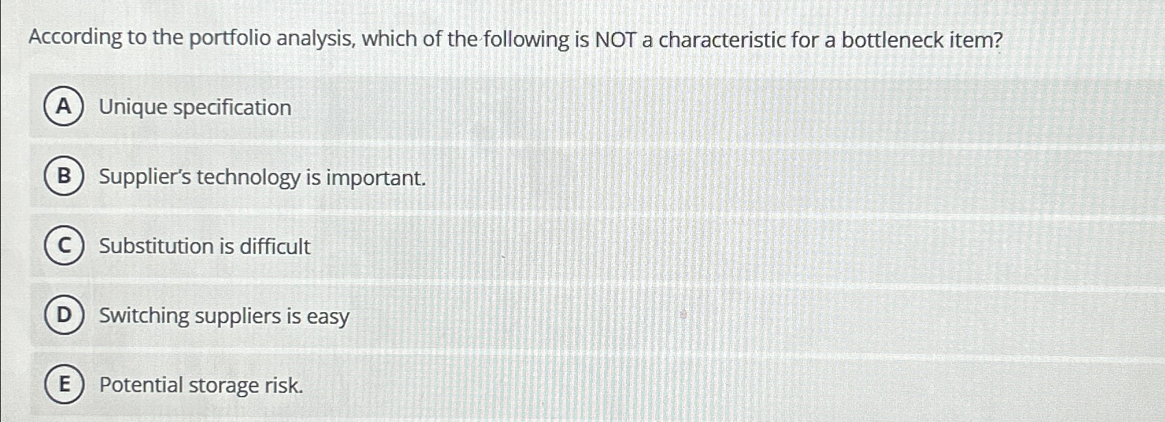Solved According to the portfolio analysis, which of the | Chegg.com