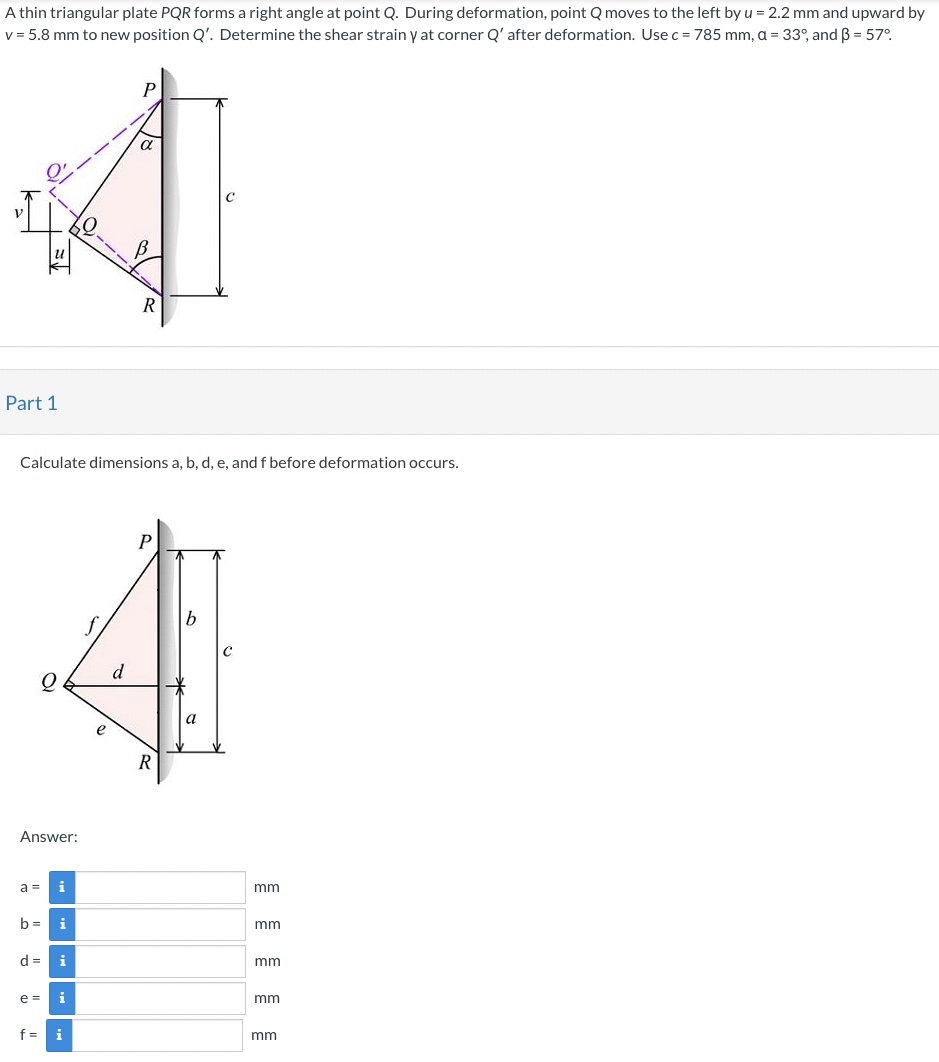 A thin triangular plate PQR ﻿forms a right angle at | Chegg.com