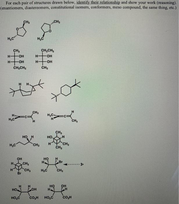 Solved For each pair of structures drawn below. identify | Chegg.com