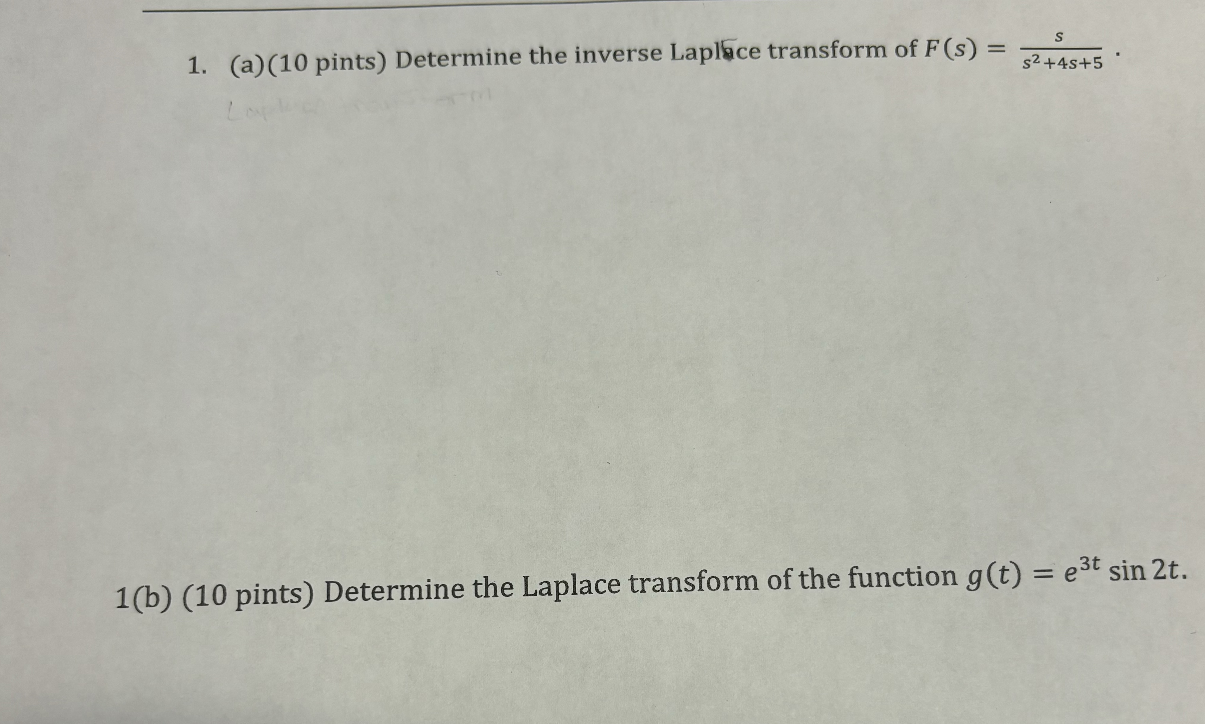 Solved (a) (10 ﻿pints) ﻿Determine the inverse Laplace | Chegg.com