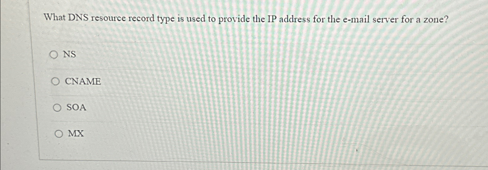 Solved What DNS resource record type is used to provide the | Chegg.com