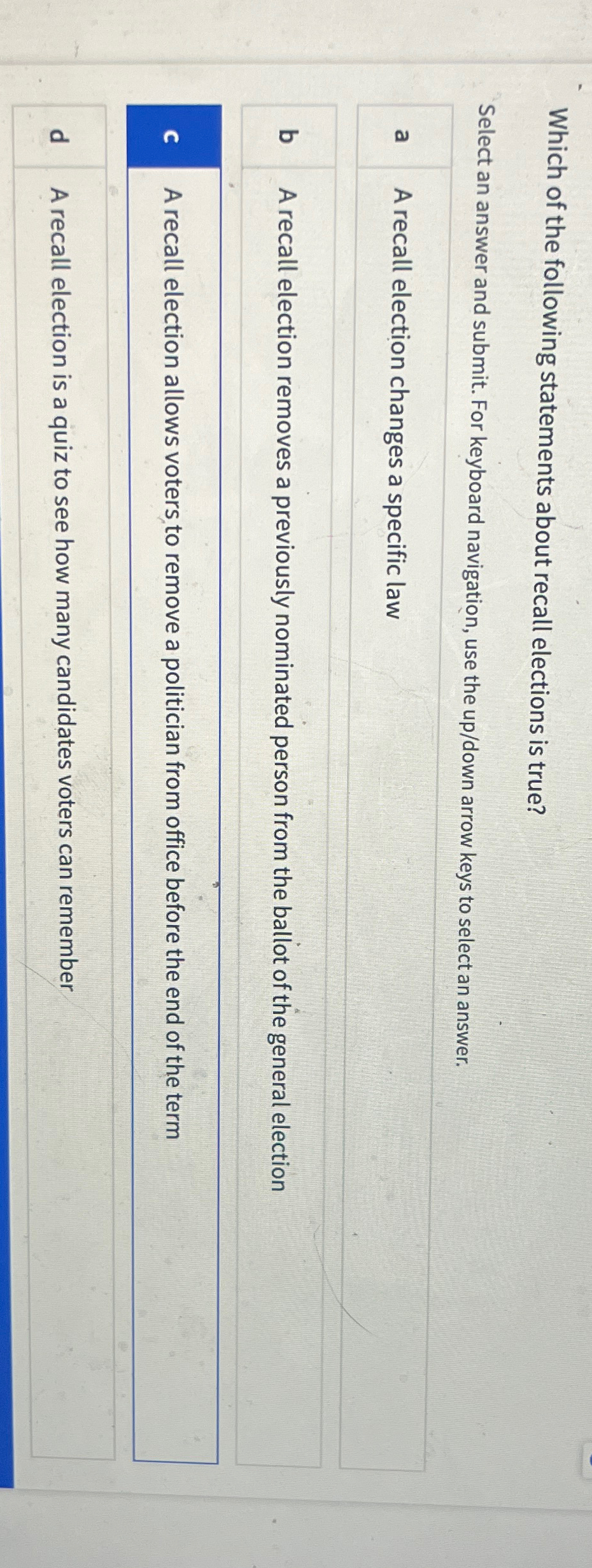 Solved Which of the following statements about recall | Chegg.com