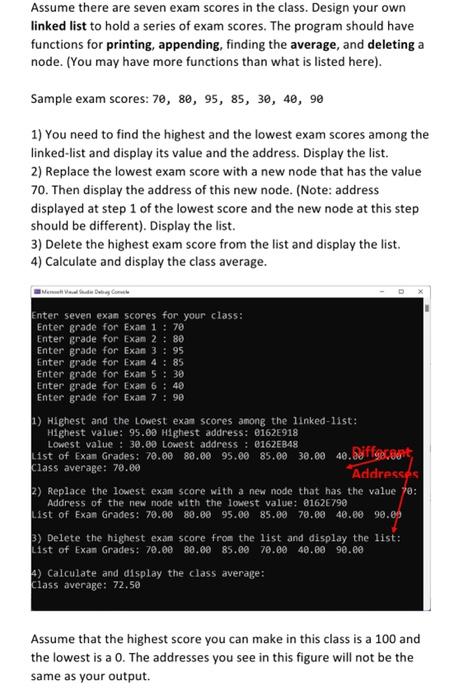 Solved Assume there are seven exam scores in the class. | Chegg.com