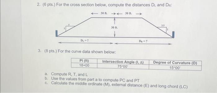 Solved 2. (6 pts.) For the cross section below, compute the | Chegg.com