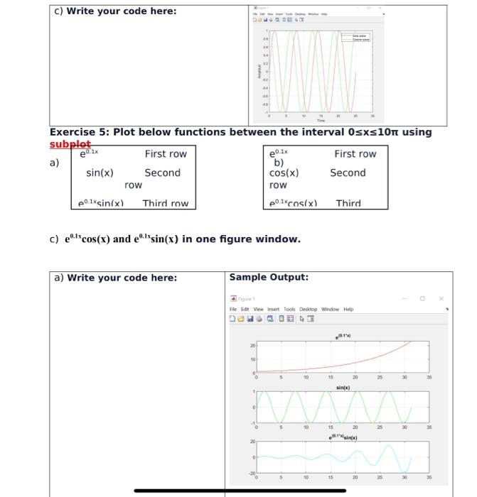 Solved Exercise 4: Plot below functions between the interval | Chegg.com