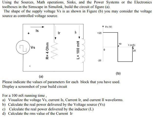 Solved Using the Sources, Math operations, Sinks, and the | Chegg.com
