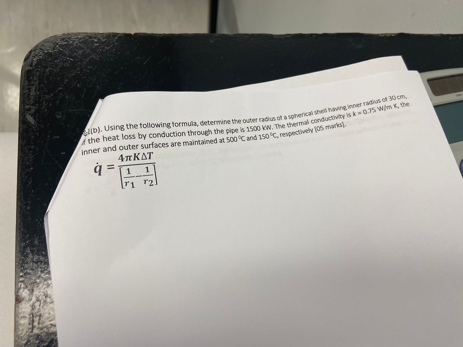 Solved . (b). ﻿Using the following formula, determine the | Chegg.com