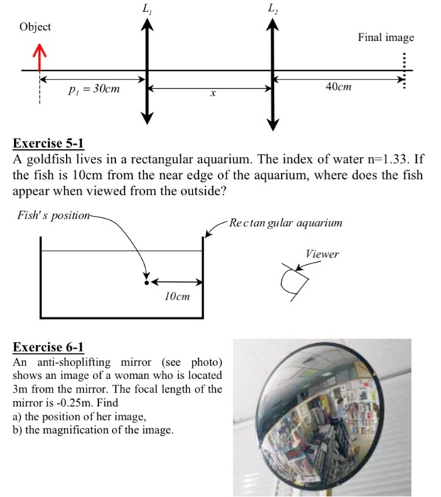 Solved Chapter 1: geometric optics Exercises Exercise 1-1 | Chegg.com