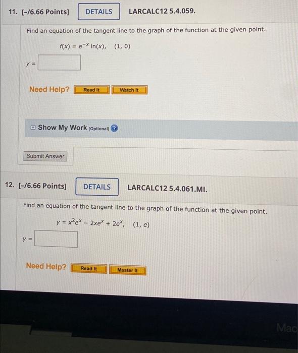 Solved Find an equation of the tangent line to the graph of | Chegg.com