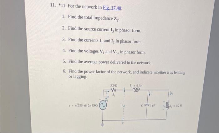 Solved 1. 1. For the series-parallel network in Eig. 17.38: | Chegg.com
