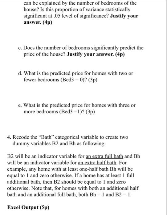 Solved 2. Regress price (dependent variable) on square feet | Chegg.com