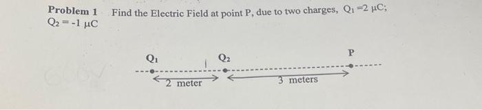 Solved Problem 1 Find the Electric Field at point P, due to | Chegg.com