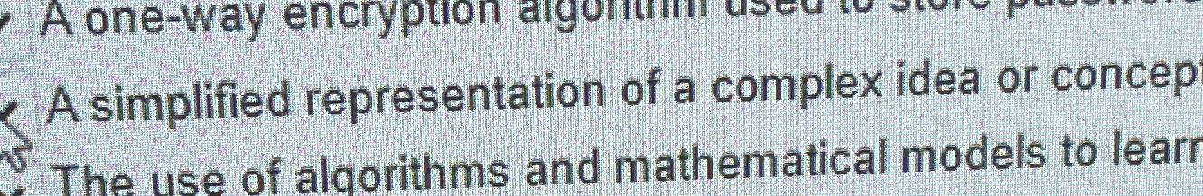 A simplified representation of a complex idea or | Chegg.com