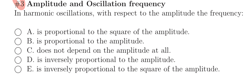 Solved #3 ﻿Amplitude and Oscillation frequencyIn harmonic | Chegg.com