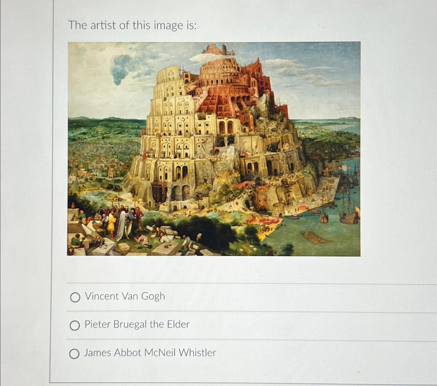 Solved The artist of this image is:Vincent Van GoghPieter | Chegg.com