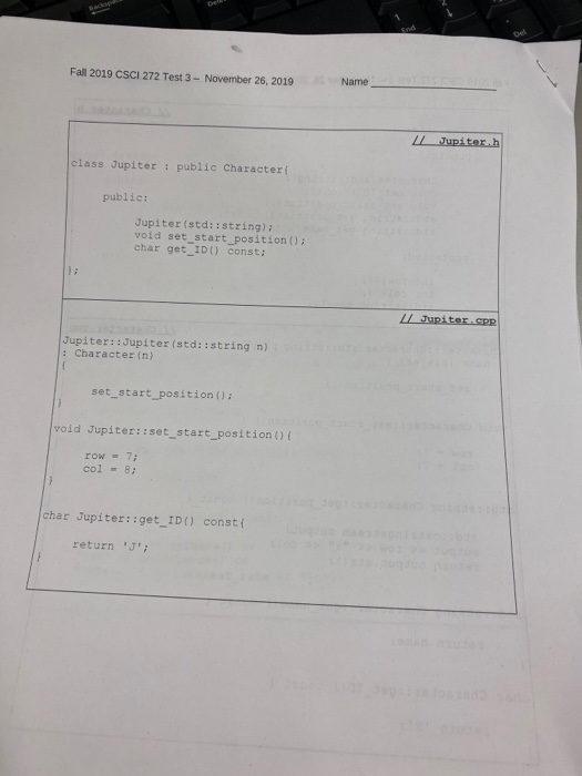 Solved Hal 2019 CSCI 272 Test 3 - November 26, 2019 - Name | Chegg.com