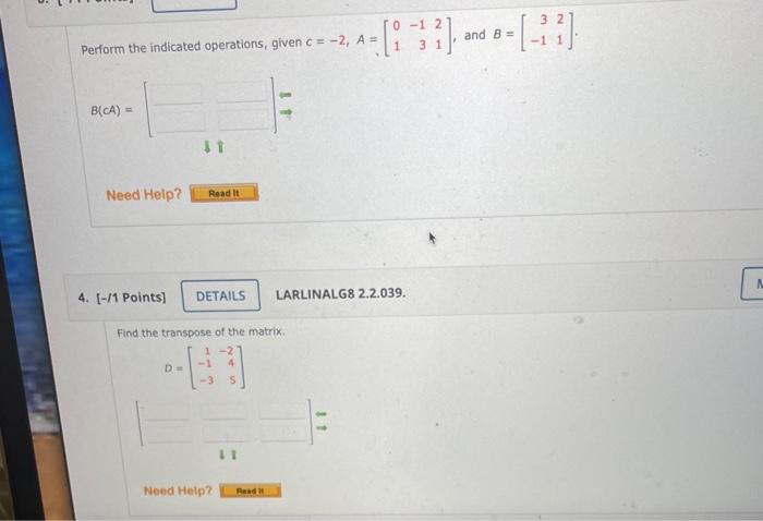 Solved Perform The Indicated Operations Given