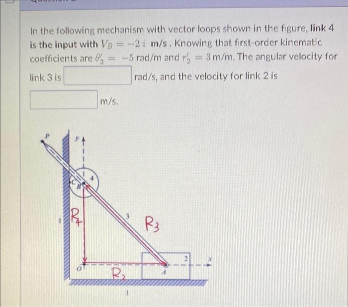Solved In the following mechanism with vector loops shown in | Chegg.com