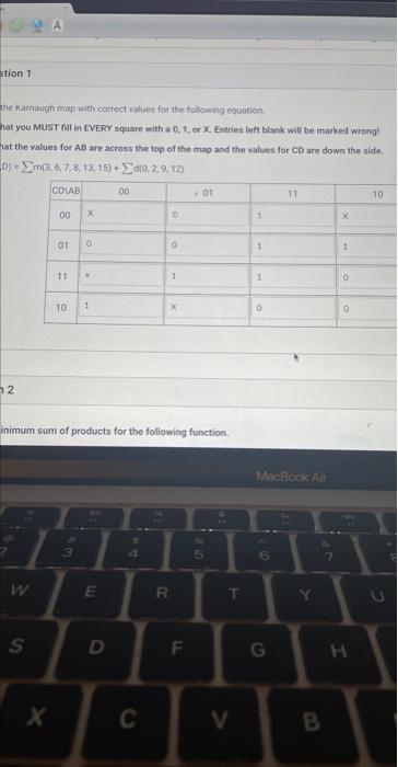 Solved Find the minimum sum of products for the following | Chegg.com