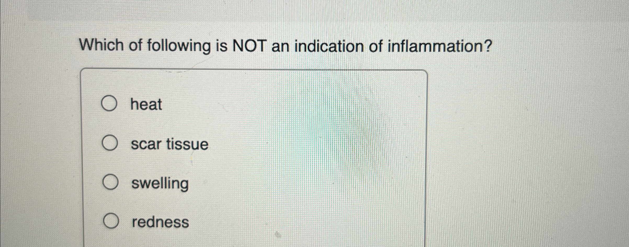 Solved Which of following is NOT an indication of | Chegg.com