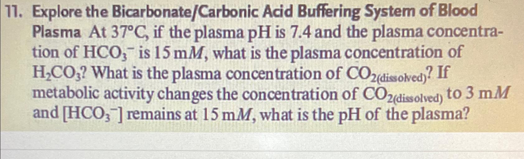 Solved Explore the Bicarbonate/Carbonic Acid Buffering | Chegg.com