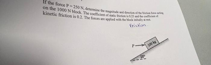 Solved If the force P=250 N, determine the magnitude and | Chegg.com