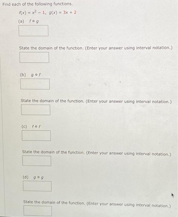 Solved Find each of the following functions. | Chegg.com