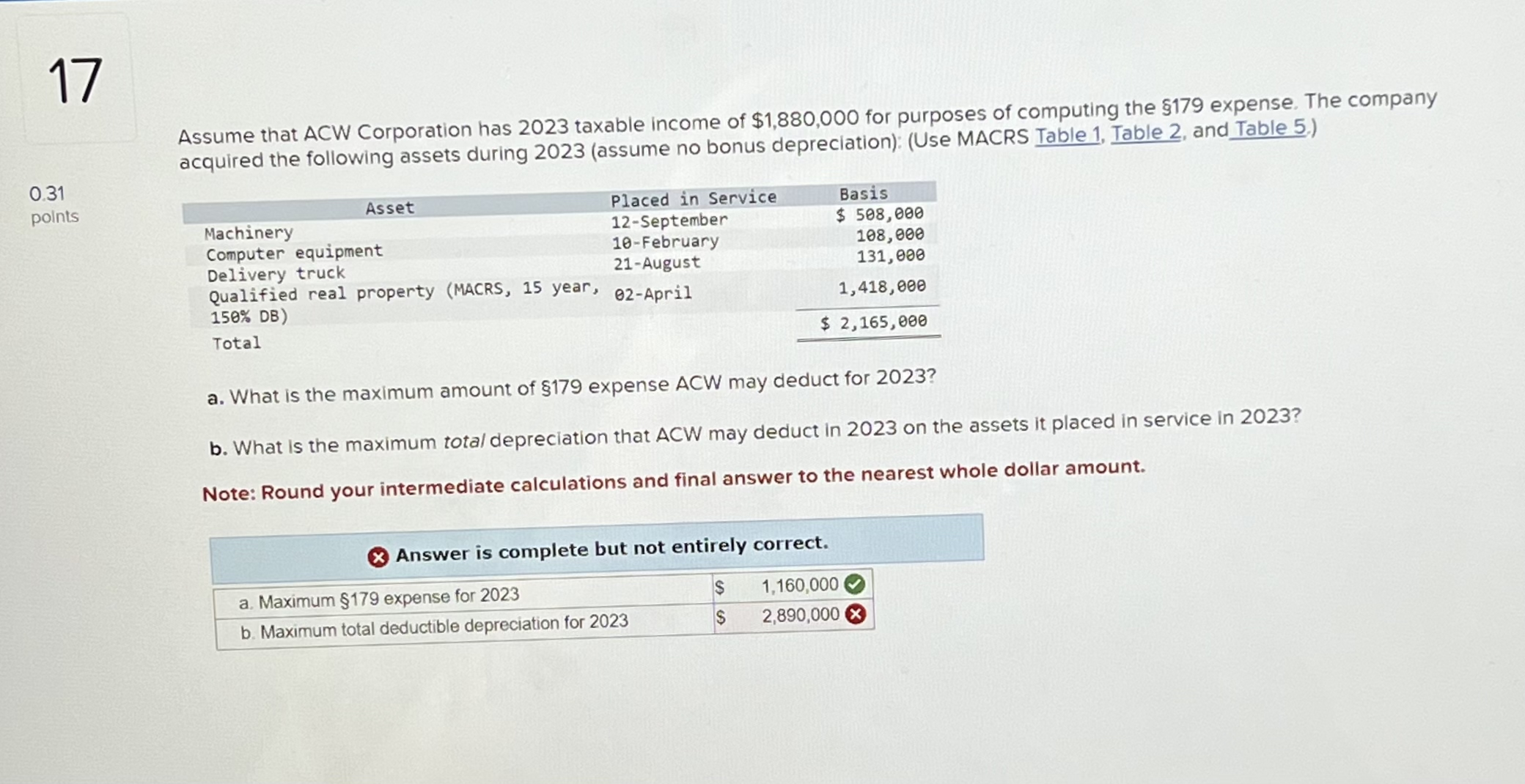 Solved Assume that ACW Corporation has 2023 ﻿taxable income | Chegg.com