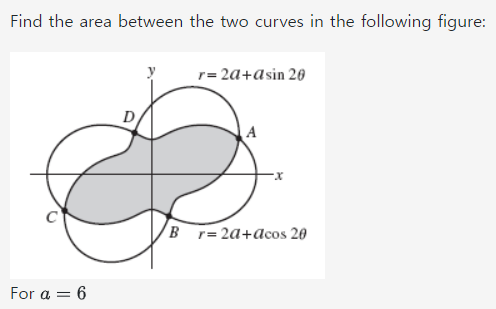 Solved Find the area between the two curves in the following | Chegg.com