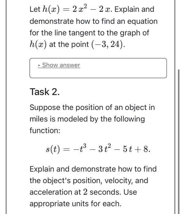 Solved Let h(x)=2x2−2x. Explain and demonstrate how to find | Chegg.com