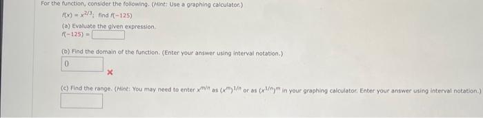 Solved for the function, consider the following. (Hint: Use | Chegg.com