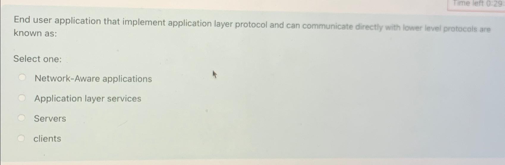 Solved End user application that implement application layer | Chegg.com