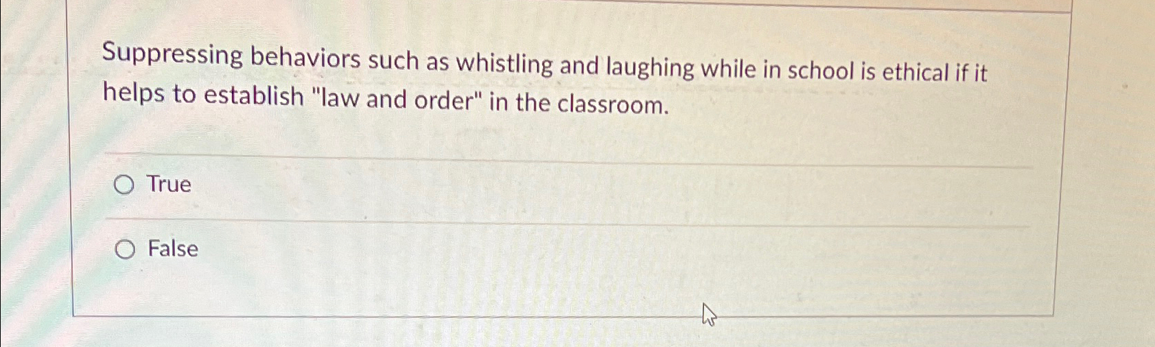 Solved Suppressing behaviors such as whistling and laughing | Chegg.com