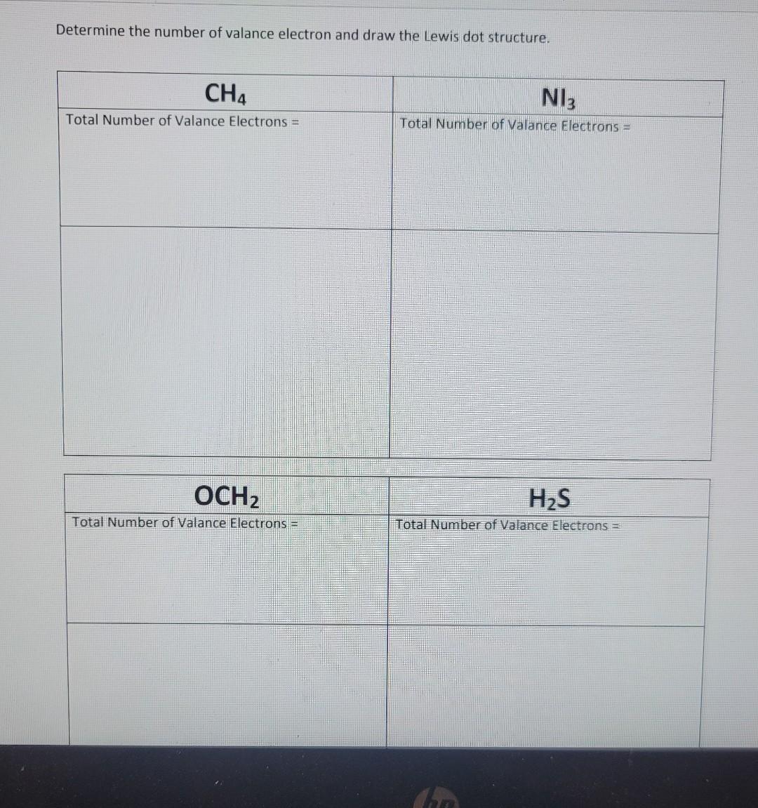 Solved Determine the number of valance electron and draw the | Chegg.com