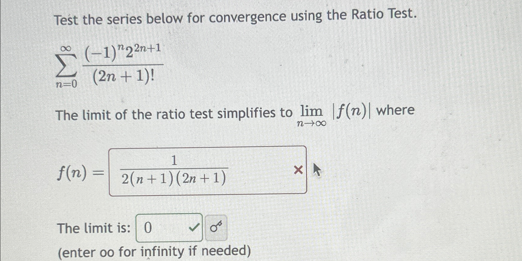 Solved Test the series below for convergence using the Ratio | Chegg.com