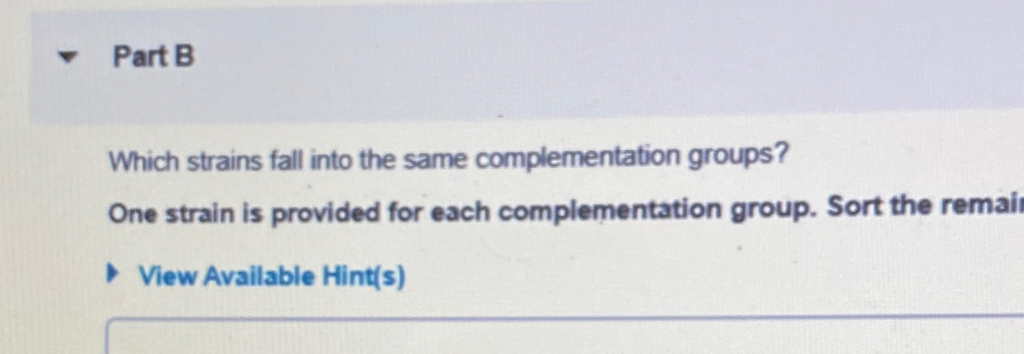 Solved Part BWhich strains fall into the same | Chegg.com