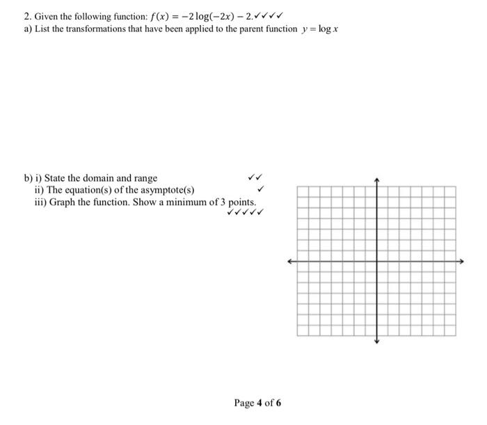 Solved 2. Given the following function: | Chegg.com
