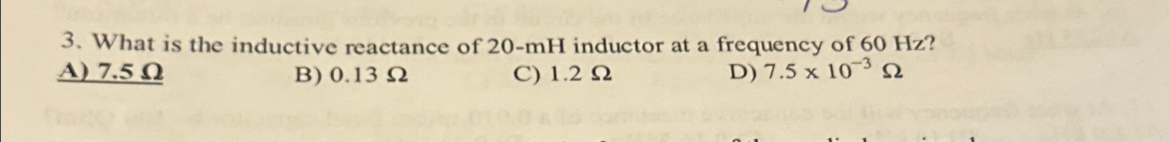 Solved What is the inductive reactance of 20-mH ﻿inductor at | Chegg.com