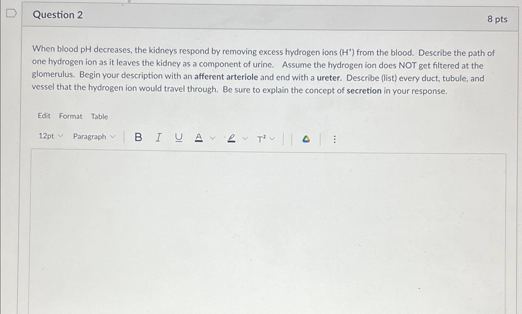 Solved Question 28 ﻿ptsWhen blood pH ﻿decreases, the kidneys | Chegg.com