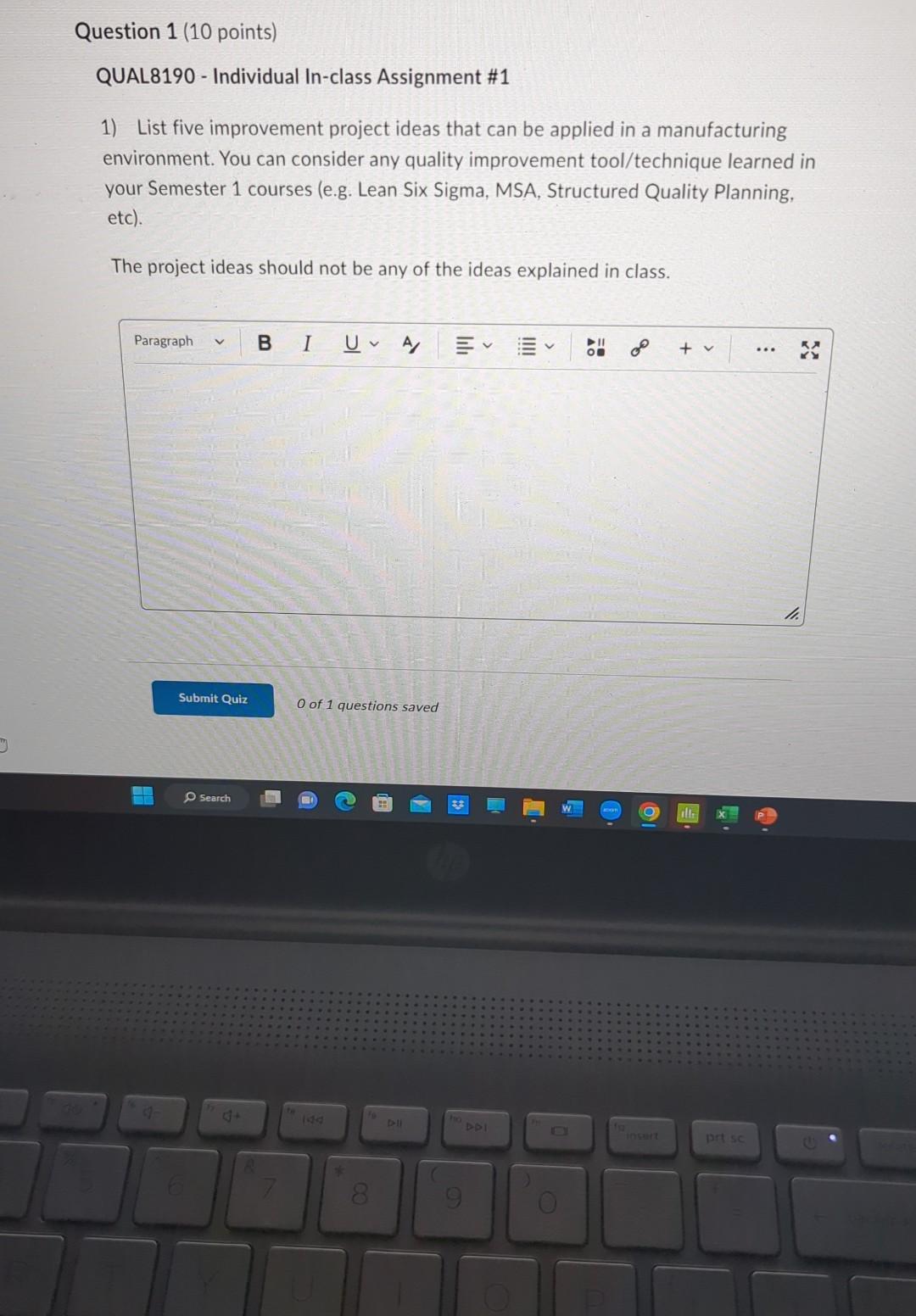 Solved QUAL8190 - Individual In-class Assignment \#1 1) List | Chegg.com