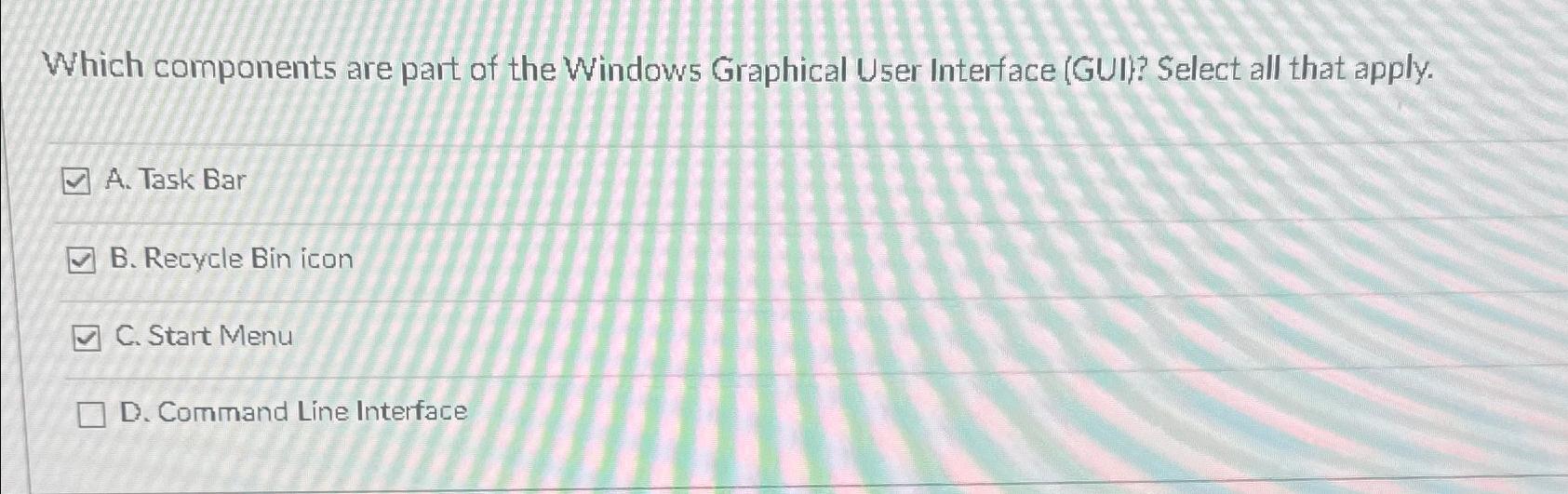Solved Which components are part of the Window5 ﻿Graphical | Chegg.com