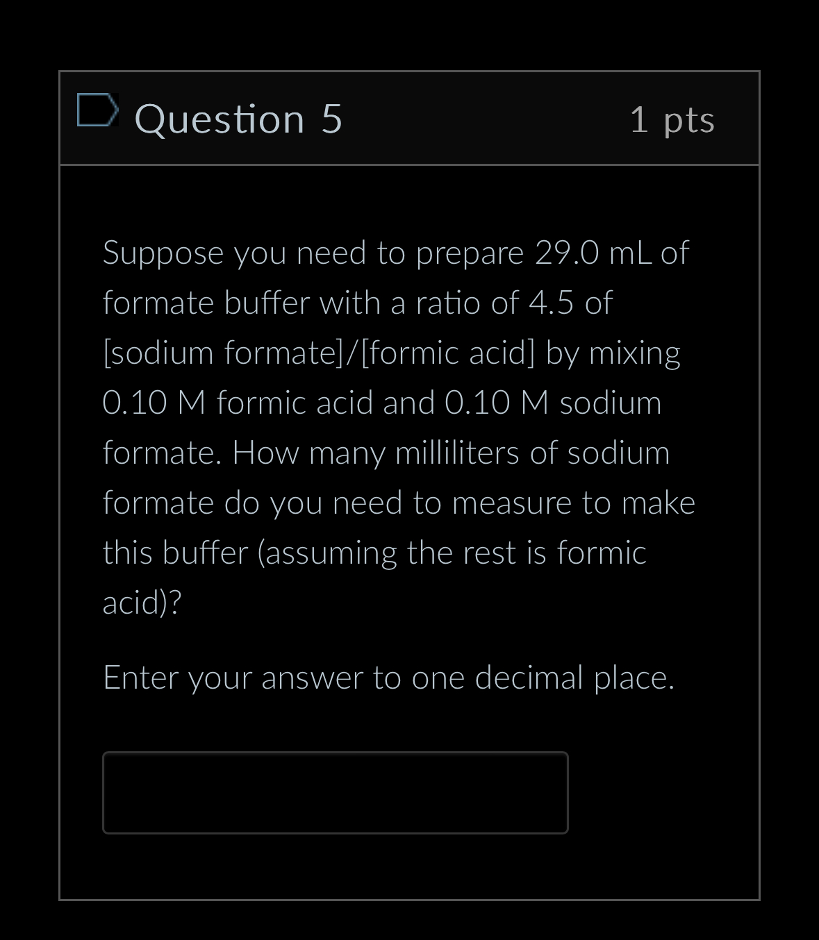Solved Suppose you need to prepare 29.0mL ﻿offormate buffer | Chegg.com