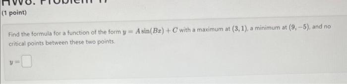 Solved Find the formula for a function of the form | Chegg.com