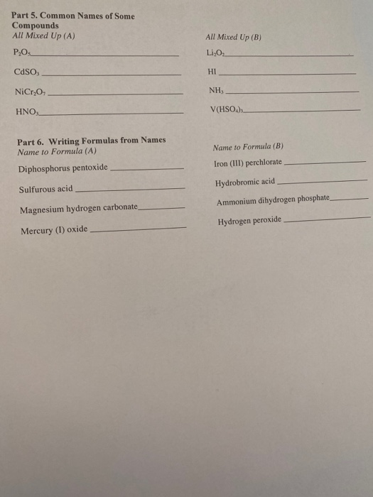 Solved Part 3. Covalent Compounds 3A. Covalent Compounds 3B. | Chegg.com